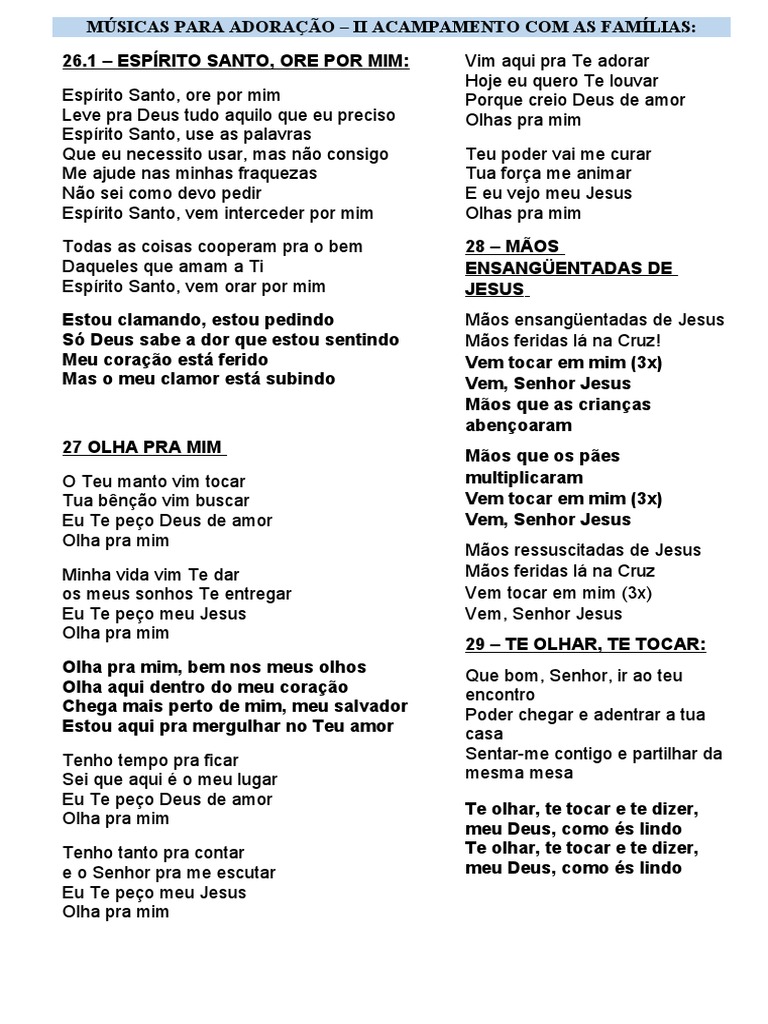 Canto Adoração Letra Grande Parte 2 | PDF | Jesus | Amor