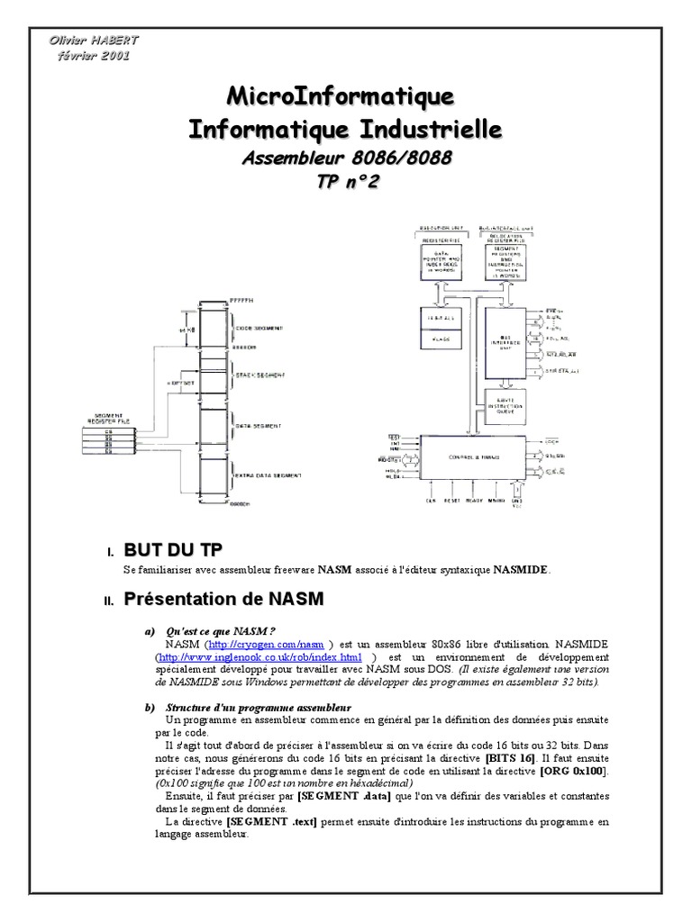 TP TD Assembleur2 Id012 | PDF | Assembleur | Programme informatique