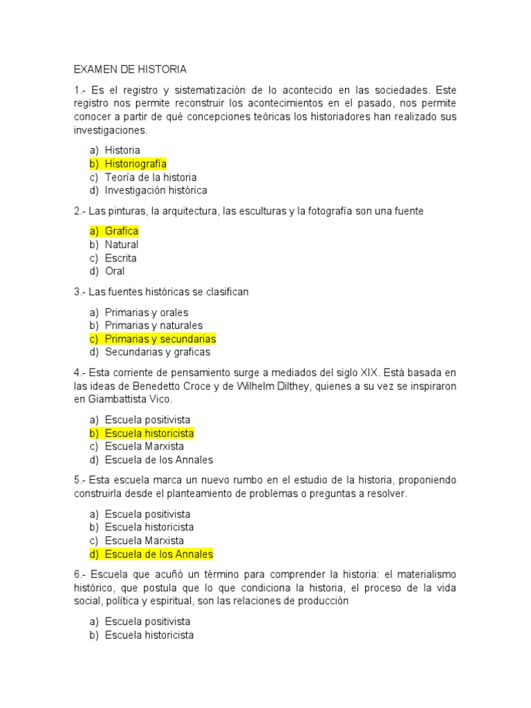 Examen de Historia | PDF | Imperialismo | Mesoamérica