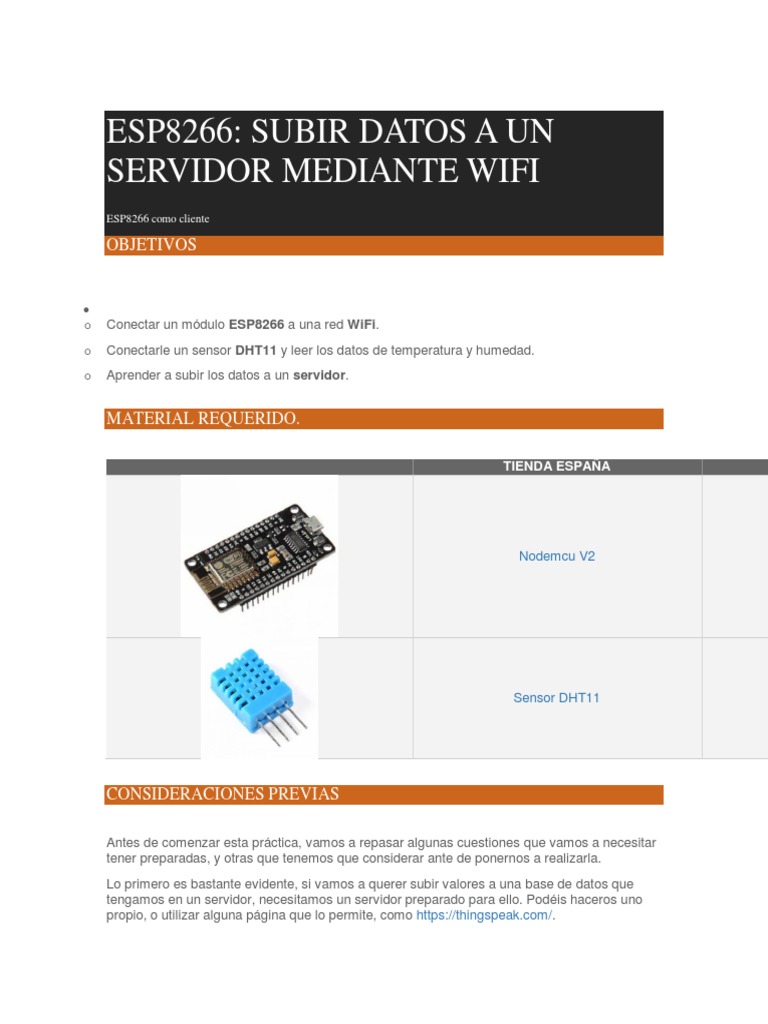 Practica 1 ESP8266 | PDF | Servidor (Computación) | Redes de computadoras