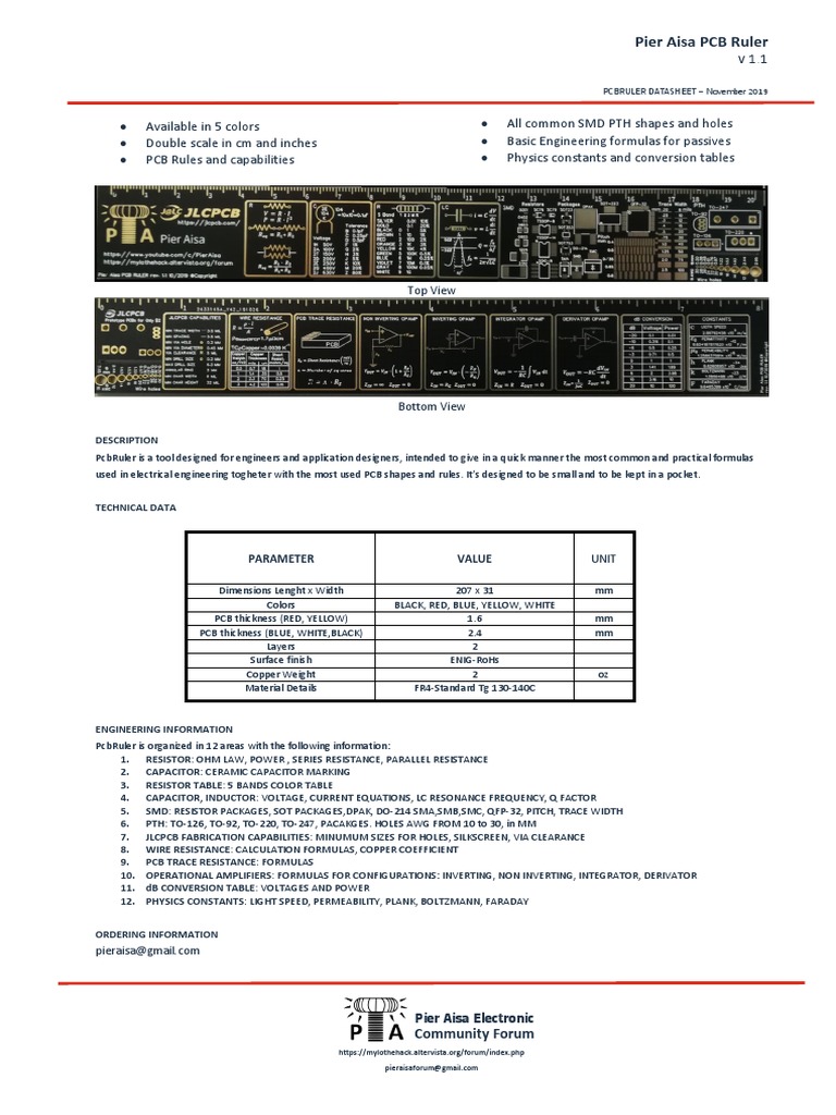 PCB.Ruler.Datasheet.v1.1 | PDF | Printed Circuit Board | Resistor