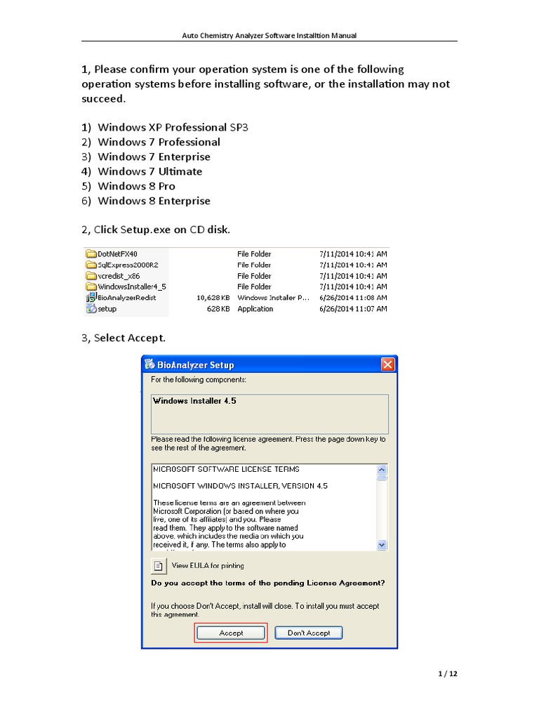 Auto Chemistry Analyzer Software Installtion Manual | PDF | Installation (Computer Programs ...