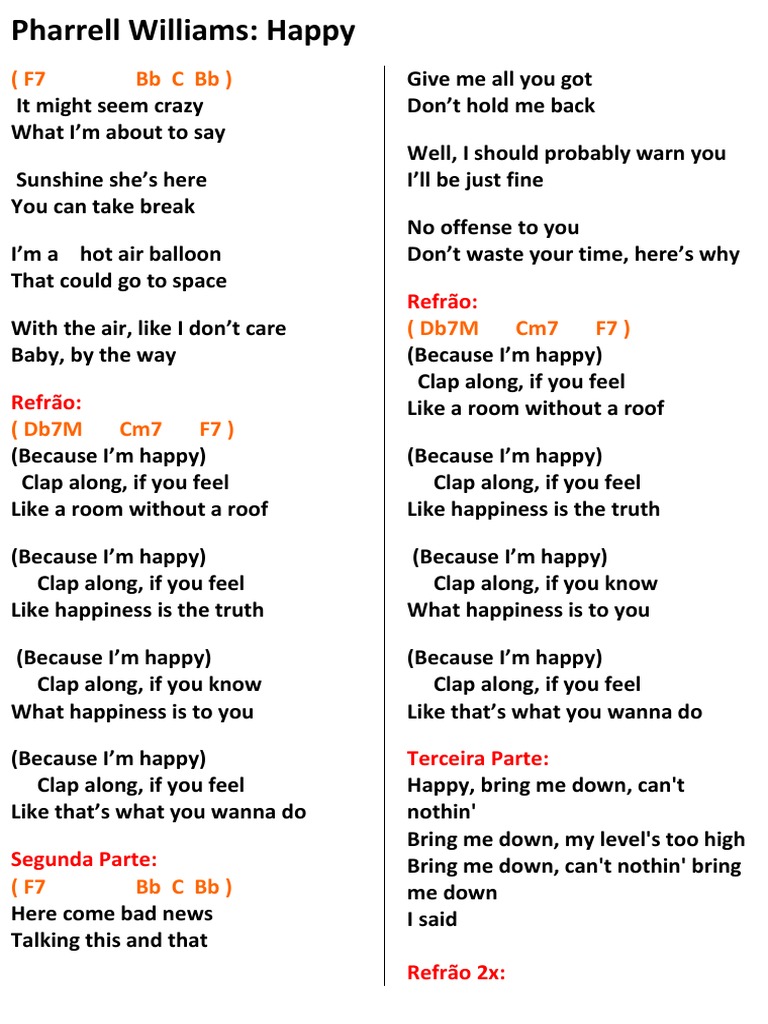 Pharrell Williams - Happy | PDF | Language Arts & Discipline