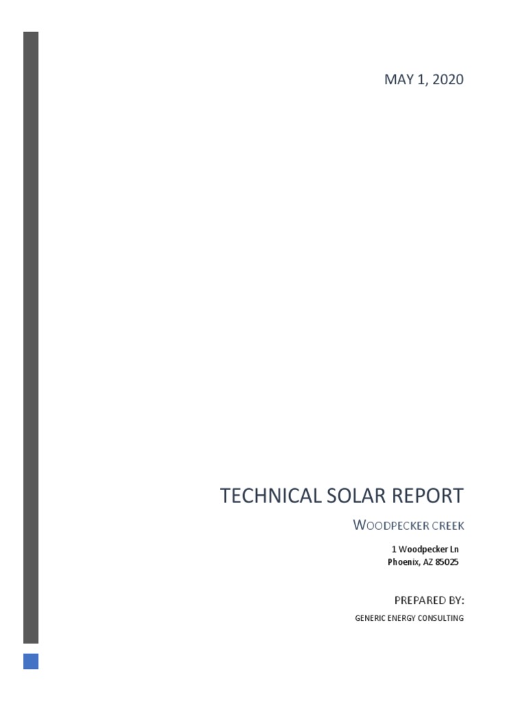 Sample Technical Solar Report | PDF | Photovoltaic System | Photovoltaics