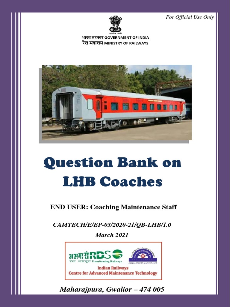Question Bank (Electrical) On LHB Coaches - 31-03-21 | PDF | Battery ...
