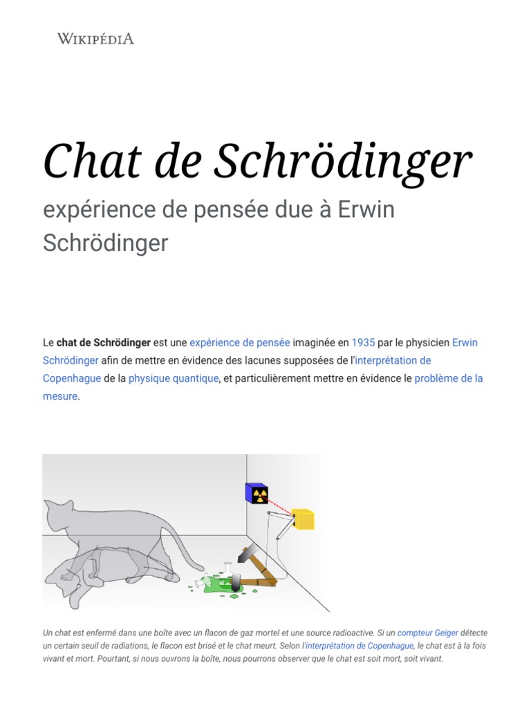 Chat de Schrödinger | PDF | Sciences physiques | Science