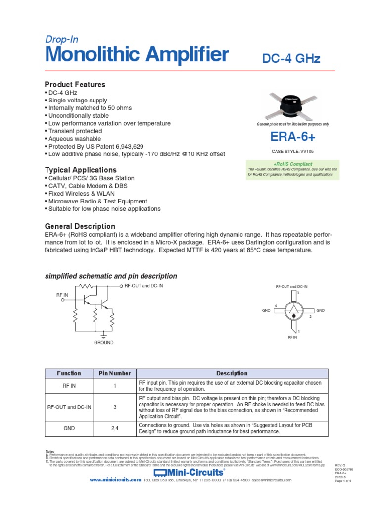 ERA-6 | Download Free PDF | Amplifier | Hertz