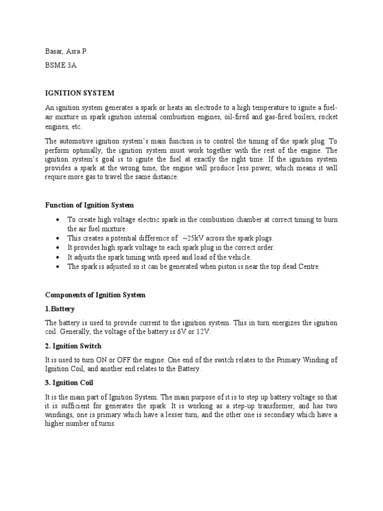 Ignition System | PDF | Ignition System | Distributor