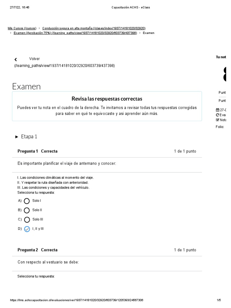 Capacitación ACHS - eClass MONTAÑA 2 | PDF | Industria automotriz ...