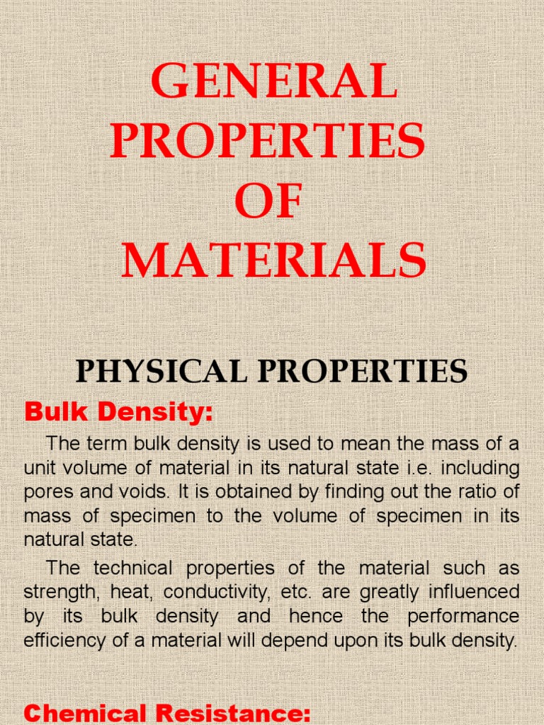 General Properties of Materials | PDF | Strength Of Materials | Porosity
