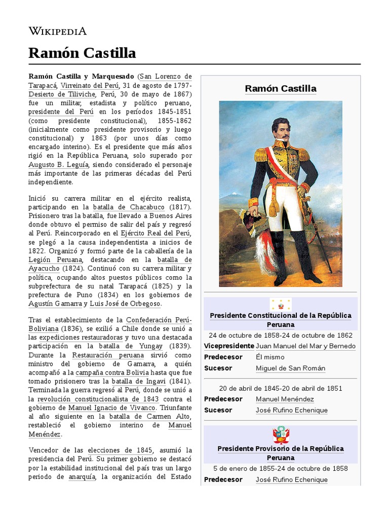 Ramón Castilla | PDF | Perú | América del Sur