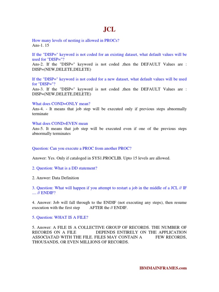 JCL Question Bank | PDF | Computing Infrastructure | Areas Of Computer Science