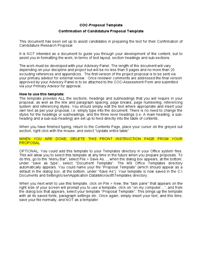 COC-Proposal-Template | PDF | Computer File | Thesis