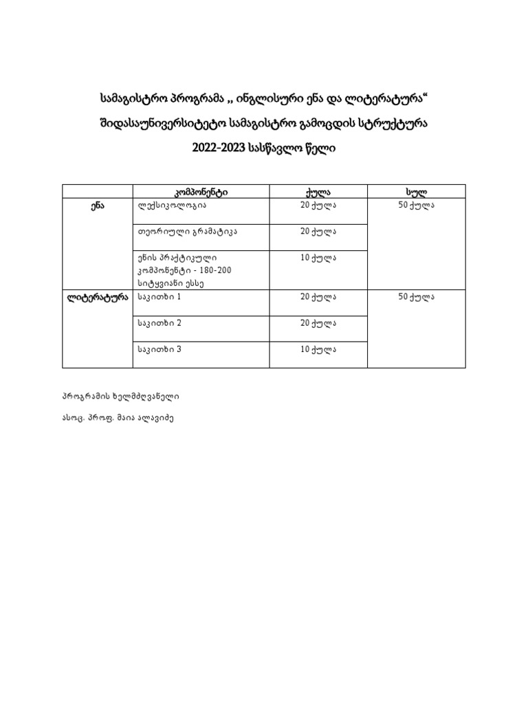 ინგლისური ენა და ლიტერატურა Pdf