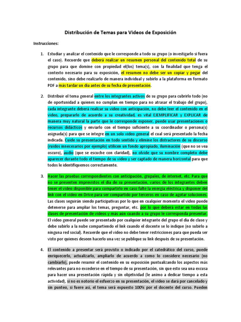 Distribución de Temas para Exposiciones | PDF | Crecimiento personal y profesional | Negocios
