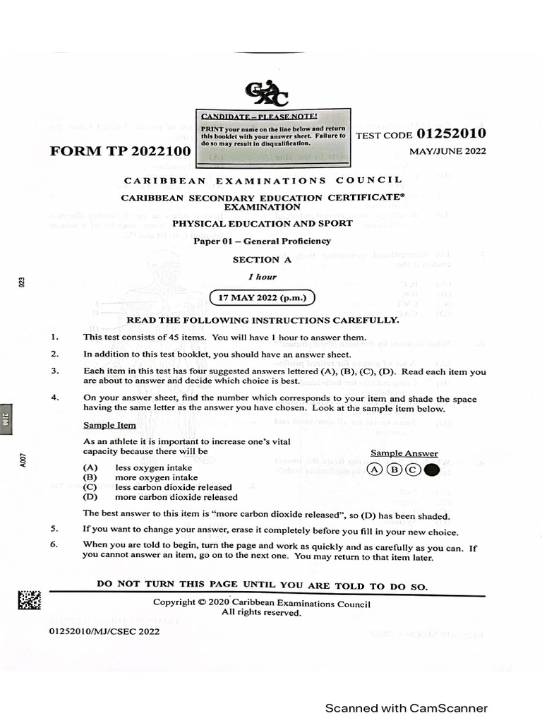 2022 Jun CSEC PE P2 A | PDF