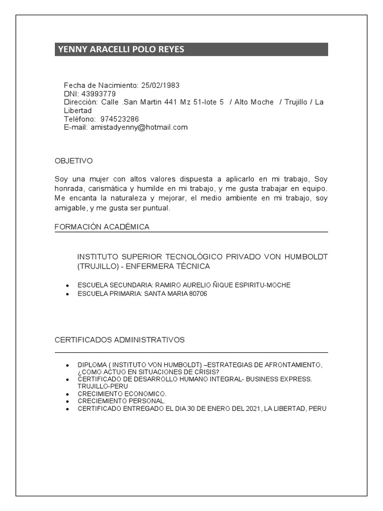 Cv. Actual Maritza | PDF
