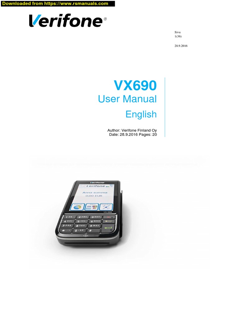 Verifone vx690 User Manual | PDF | Debit Card | Receipt