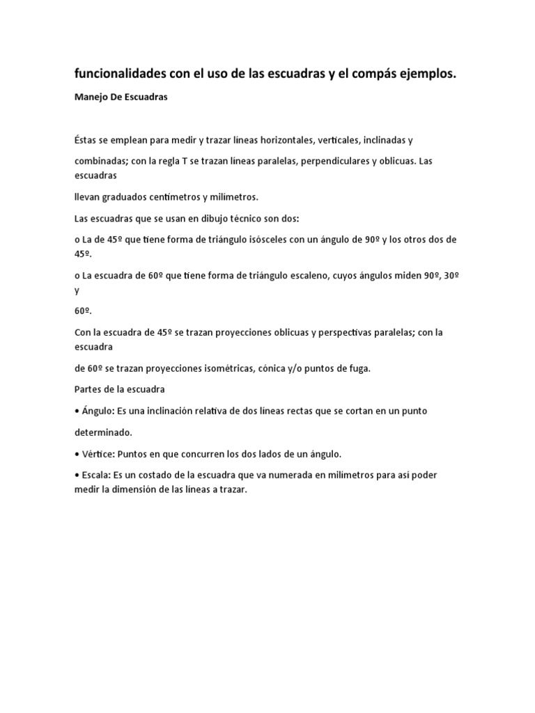 Funcionalidades Con El Uso de Las Escuadras y El Compás Ejemplos | PDF