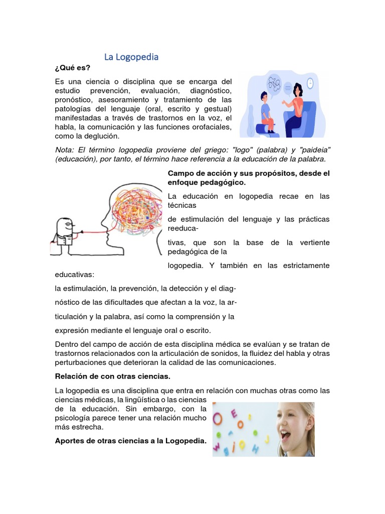Que Es Logopedia | PDF | Sicología | Afasia