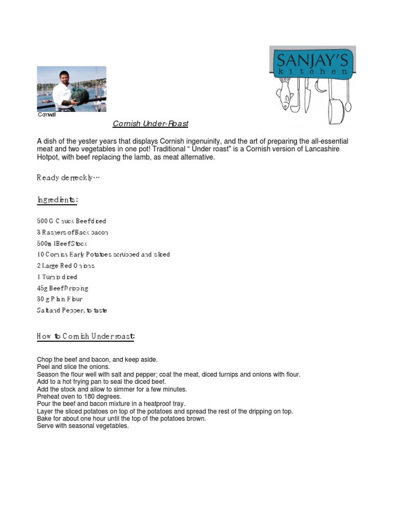 Cornish Under-Roast Recipe | PDF