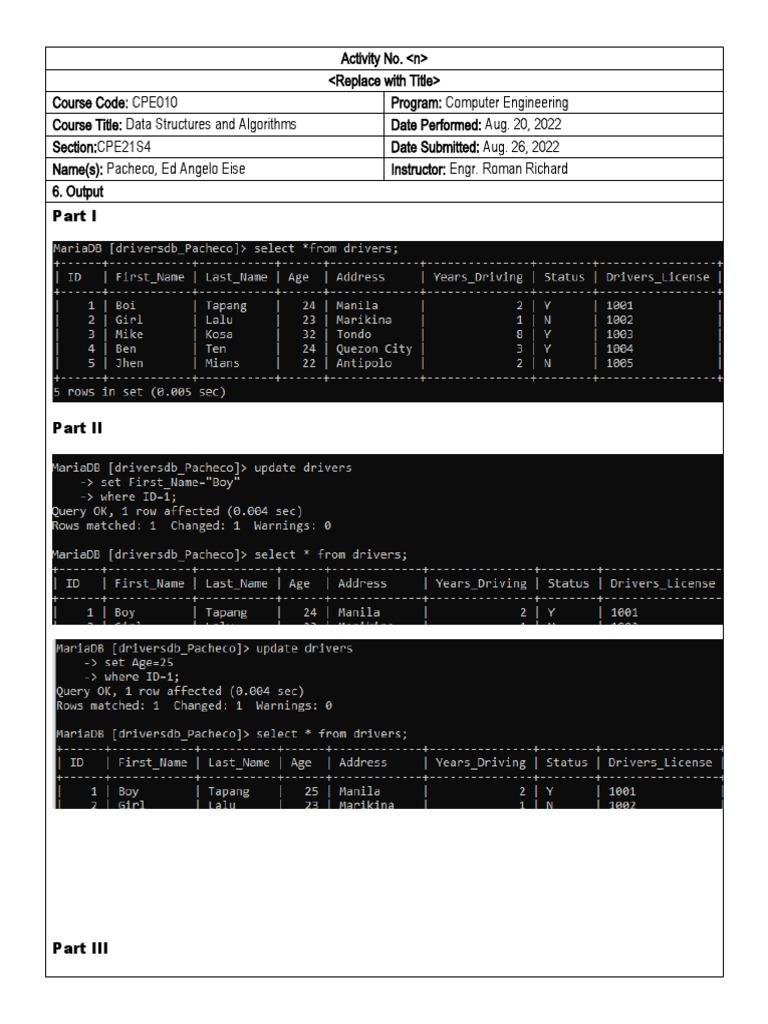 Activity Template 2022 | PDF