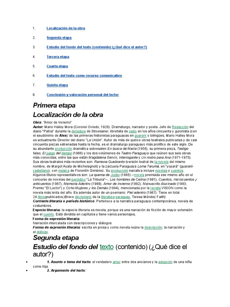 Analisis de La Novela Amor de Invierno | PDF | Vejez | Novelas