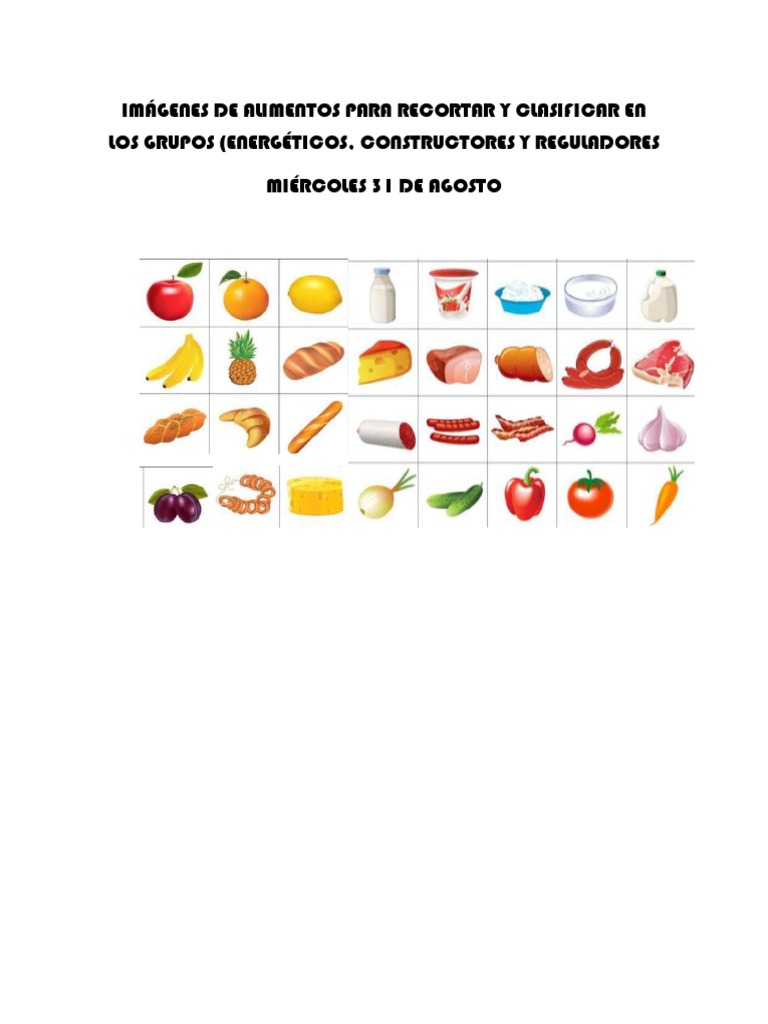 IMÁGENES DE ALIMENTOS PARA RECORTAR (2) | PDF