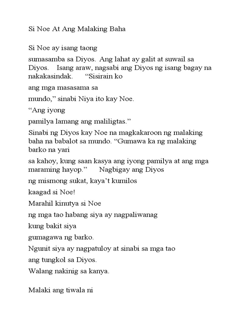 Si Noe at Ang Malaking Baha | PDF