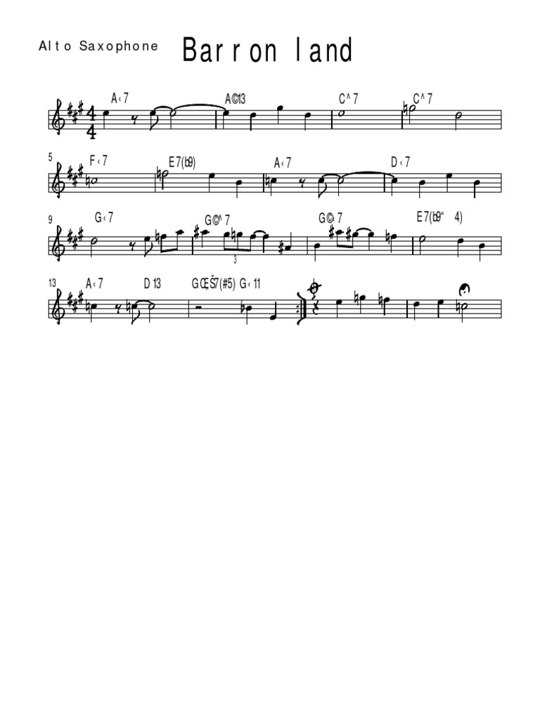 Barron Land Alto Saxophone | PDF
