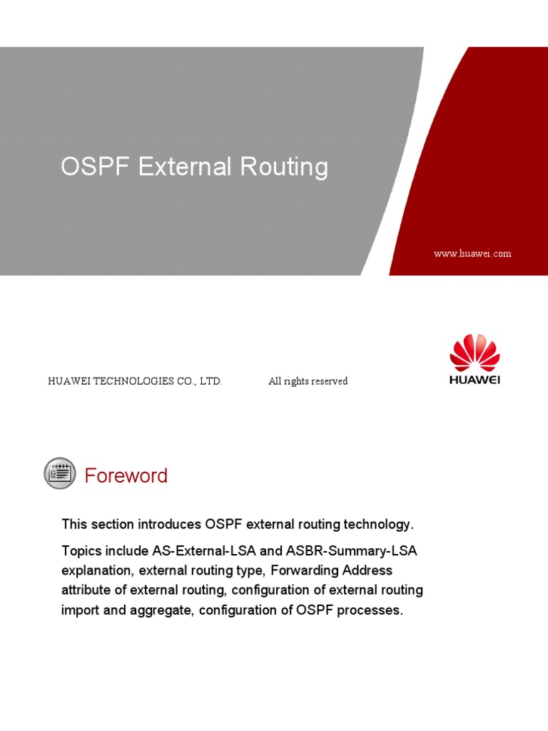 HC120111016 OSPF External Routing | PDF | Routing | Network Architecture