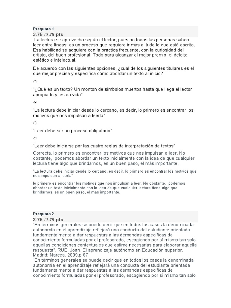 Pregunta 2 Aprendizaje Autonomo | PDF | Aprendizaje | Motivación