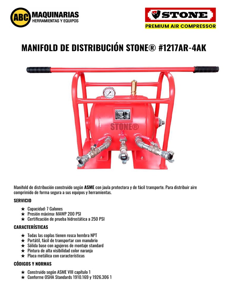 Manifold Distribucion Asme Stone | PDF