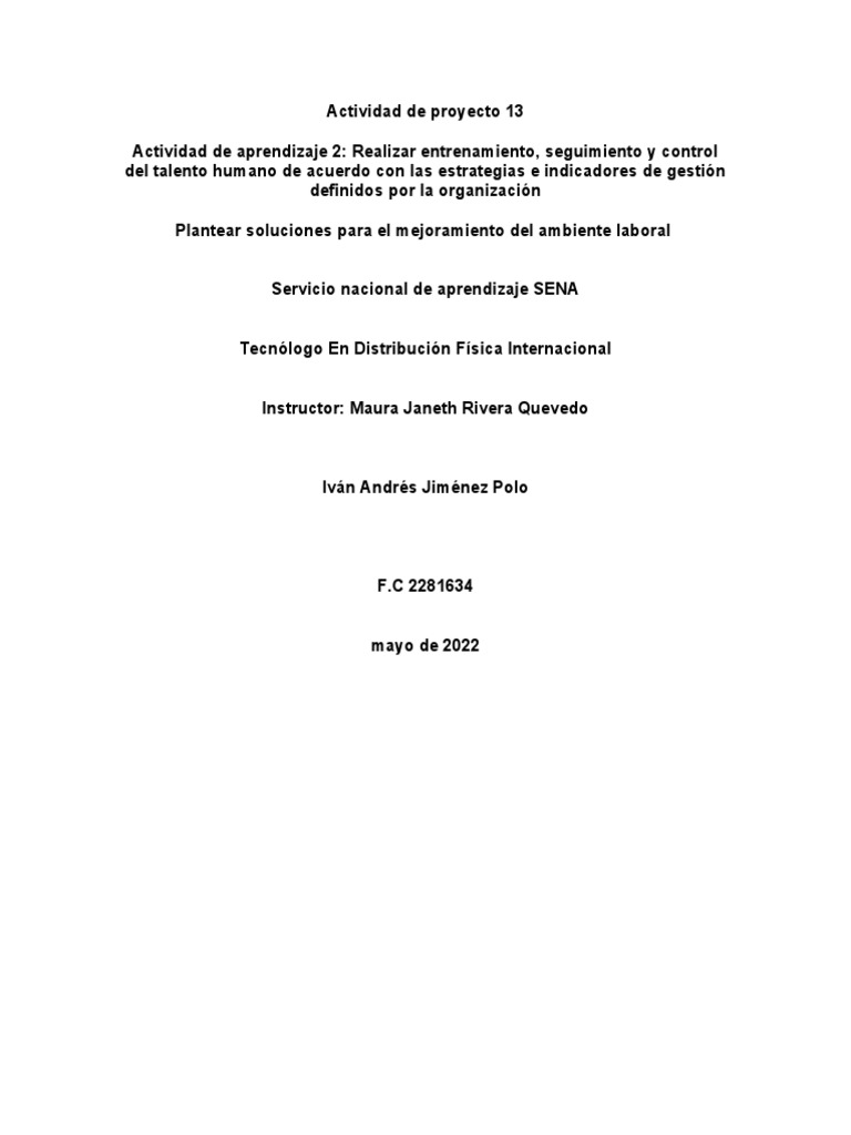 Actividad de Proyecto 13 E9 | PDF | Aprendizaje