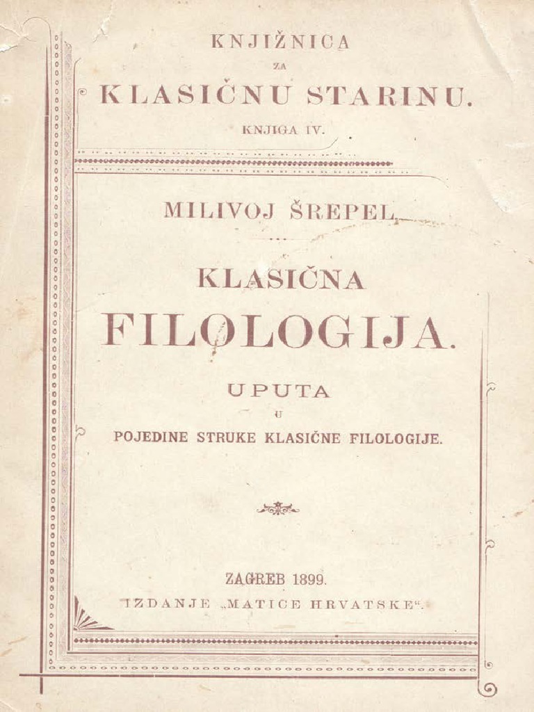 Srepel Klasicna Filologija PDF | PDF