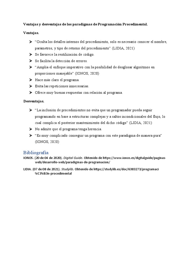 Ventajas de Los Paradigmas de Programación Procedimental | PDF
