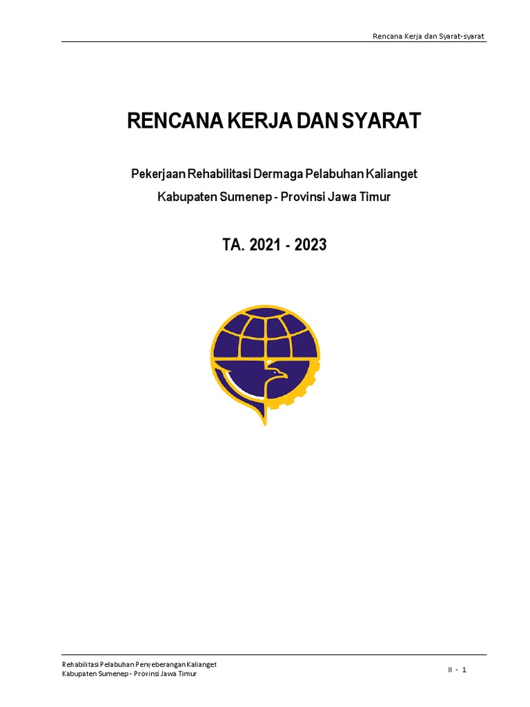RKS Dermaga Kalianget Sumenep Upload REV1 1 | PDF | Teknologi & Rekayasa