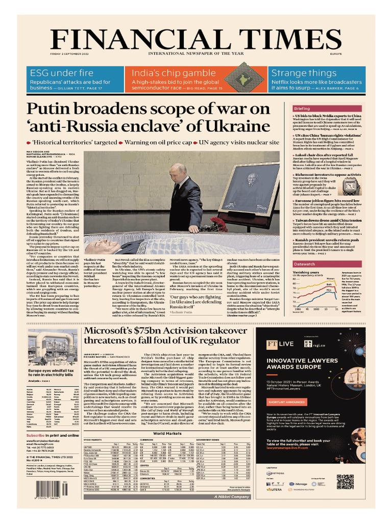 Financial Times Europe - 02.09.22 | PDF