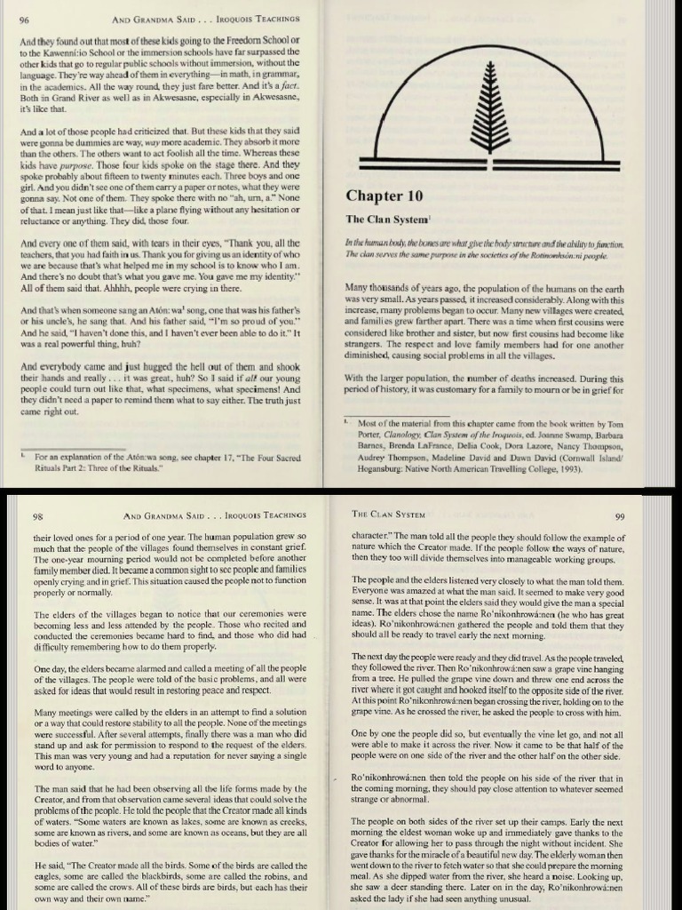Iriquois Teaching CHPT10 - The Clan System | PDF