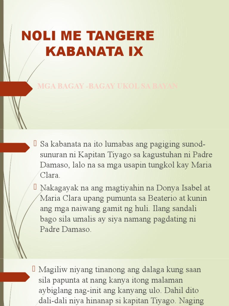 Noli Me Tangere Kabanata 9 | PDF