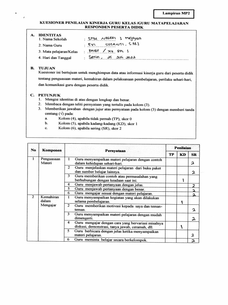 Laporan Umpan Balik Dari Siswa | PDF