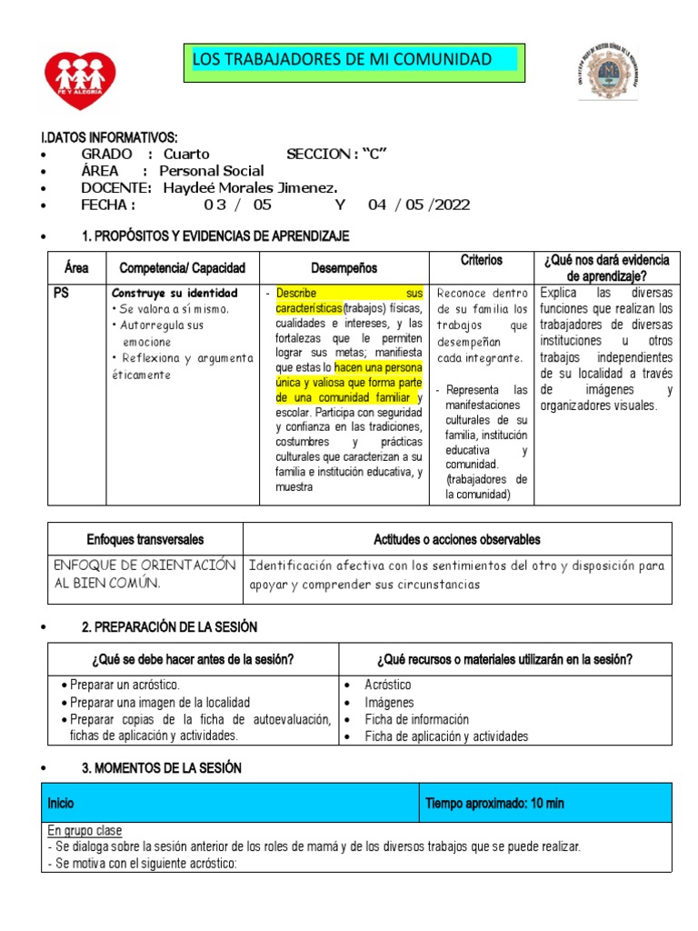 Trabajadores de Mi Comunidad | PDF | Aprendizaje | Comunidad