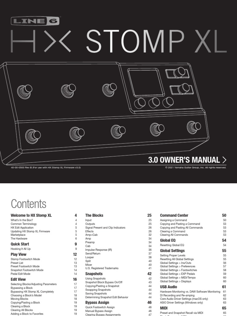 HX Stomp XL Owner's Manual - English | PDF | Amplifier | Sound Recording
