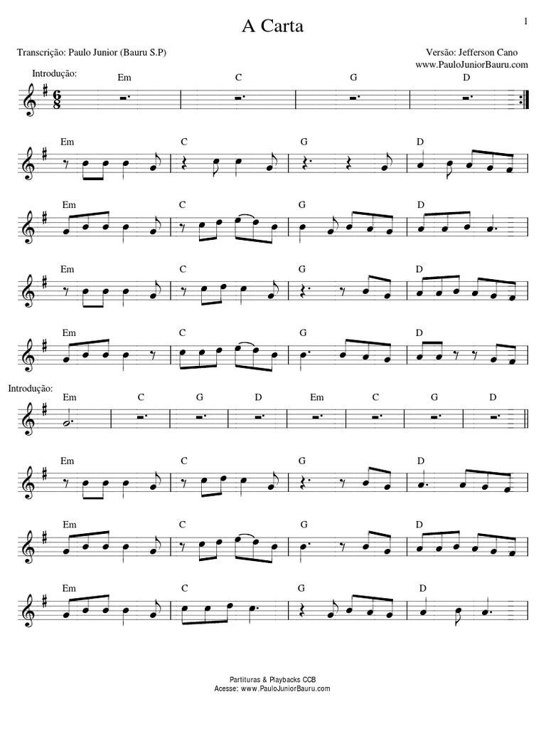 Hinos Avulsos CCB A Carta | PDF