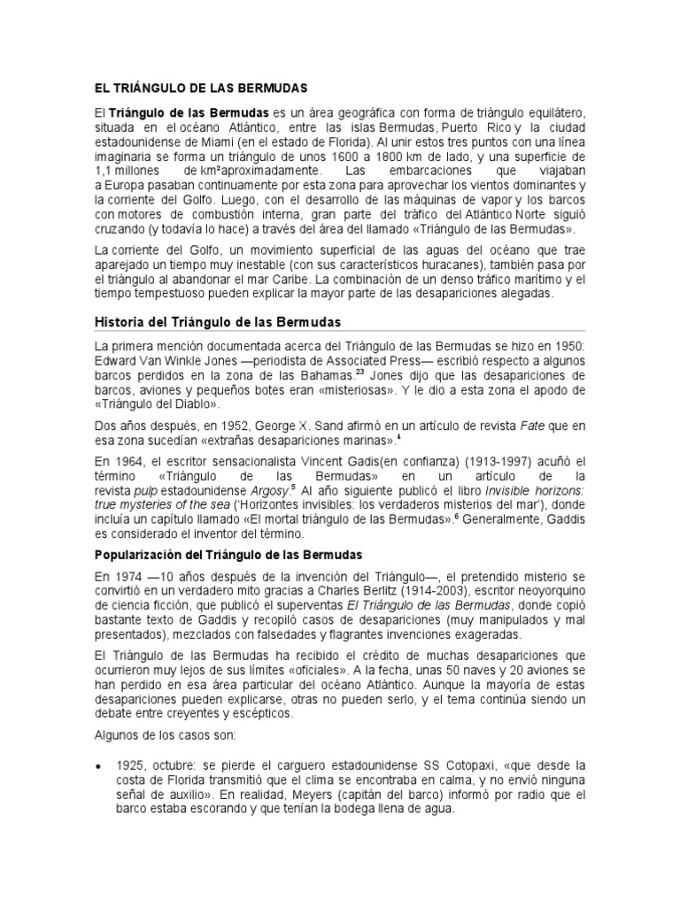 El misterio del Triángulo de las Bermudas | PDF