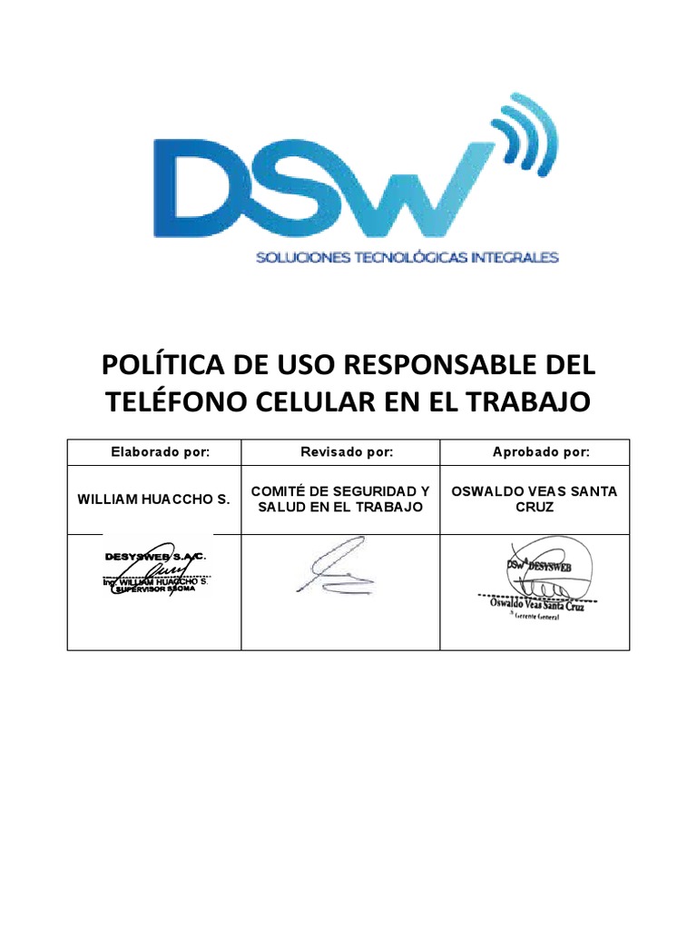 Uso Responsable del Celular en el Trabajo | PDF | Teléfonos móviles