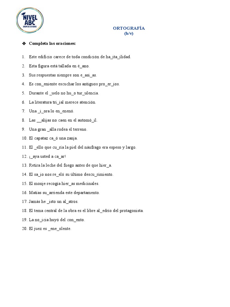 Ortografía - B y V | PDF