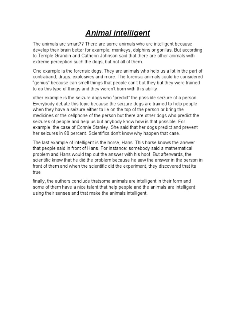 Animal Intelligent w1 | PDF | Philosophy | Science & Mathematics