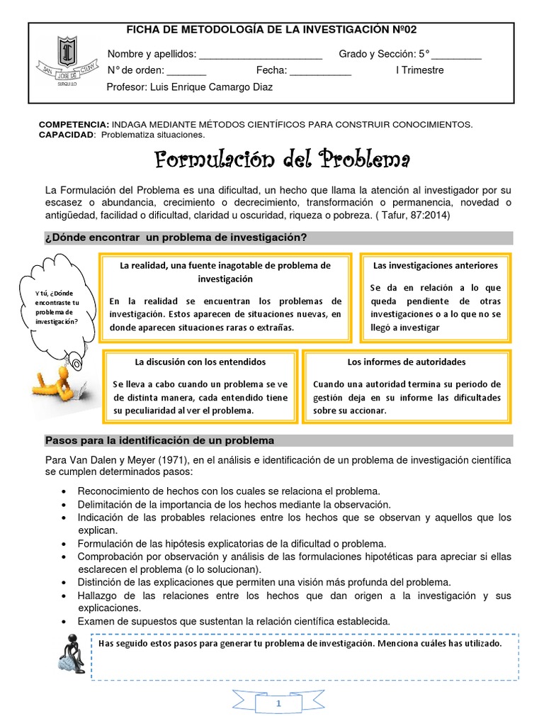 2022 Formulación Del Problema | PDF | Método científico | Hipótesis