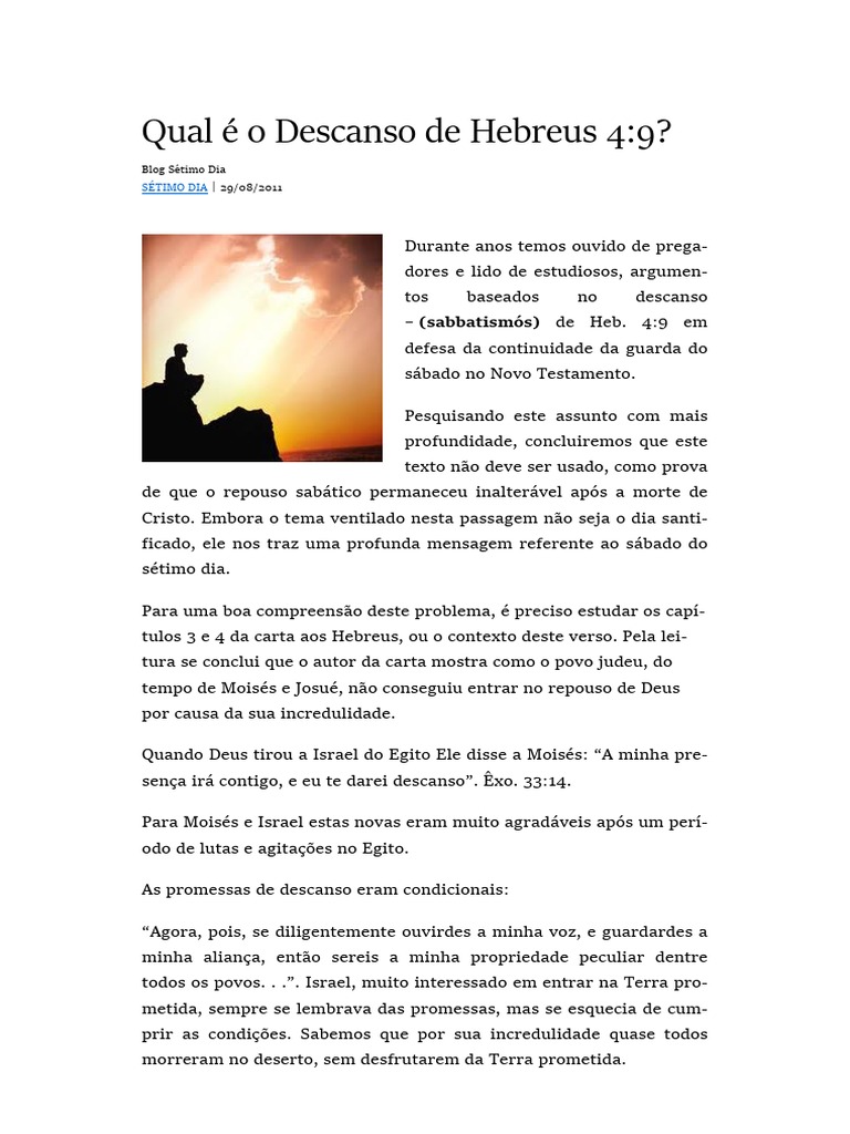 Hebreus 4 Pedro Apolinario | PDF | Jesus | Deus
